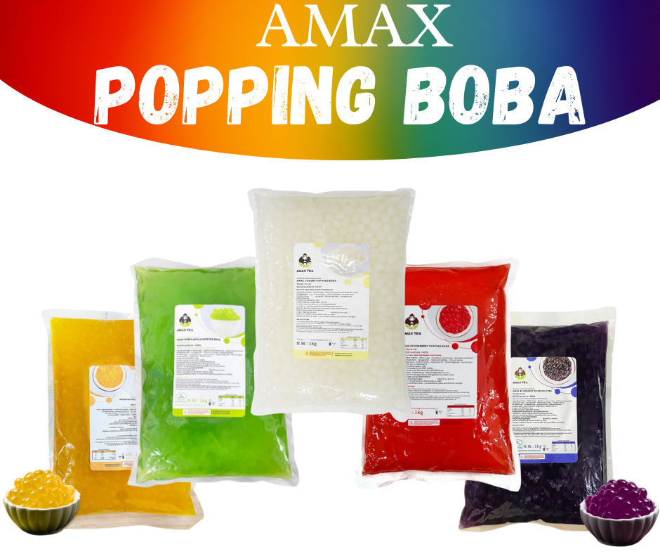 1kg AMAX Popping Flavored Boba Blueberry Strawberry Yogurt Green Apple ...