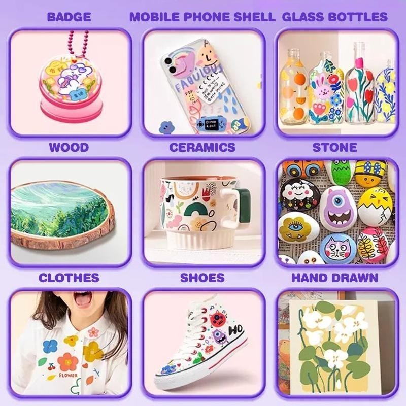 ENMY 120 Colors Acrylic Markers Set Large Capacity Square Box Markers ...