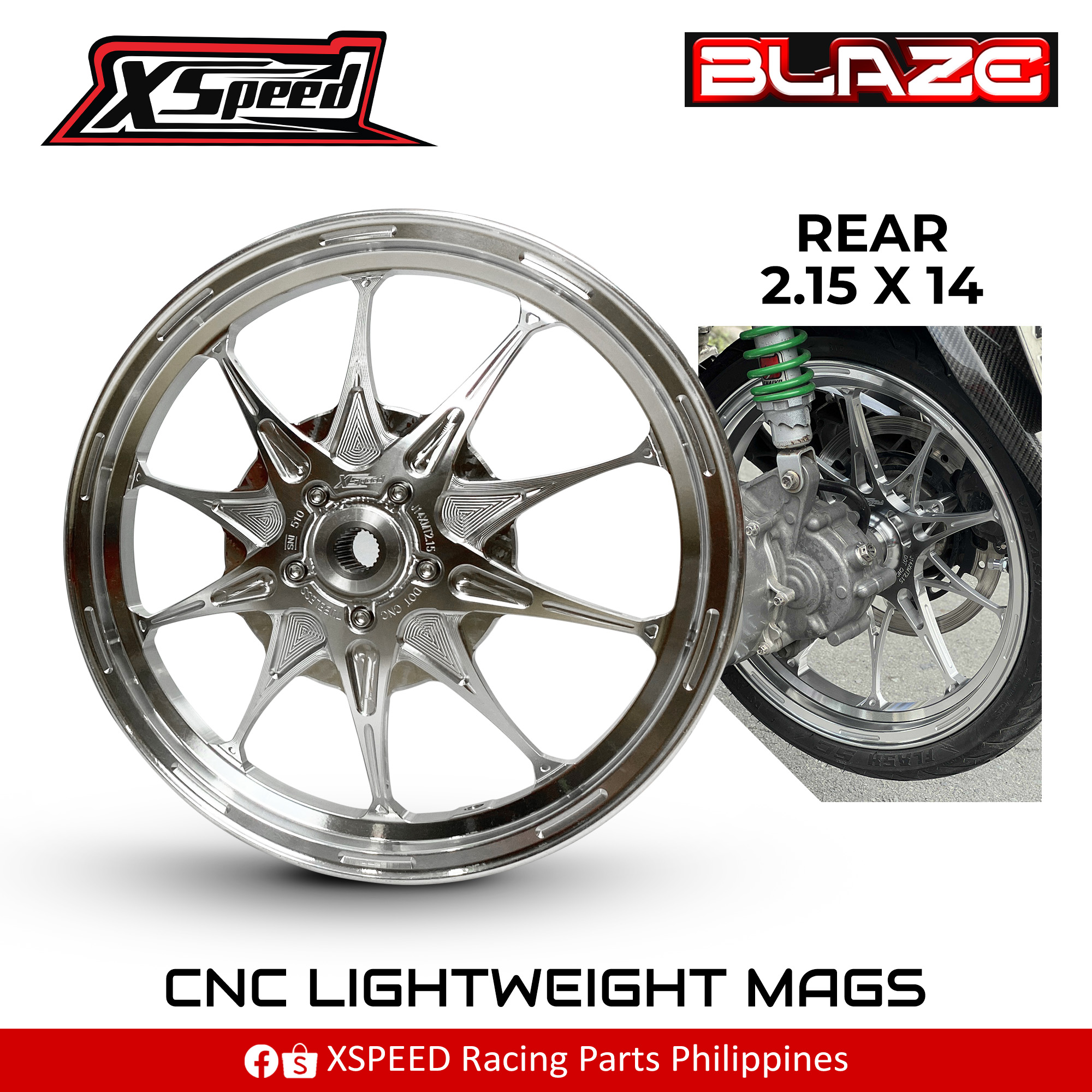 XSpeed CNC Mags ( SILVER ) - Blaze | Shopee Philippines