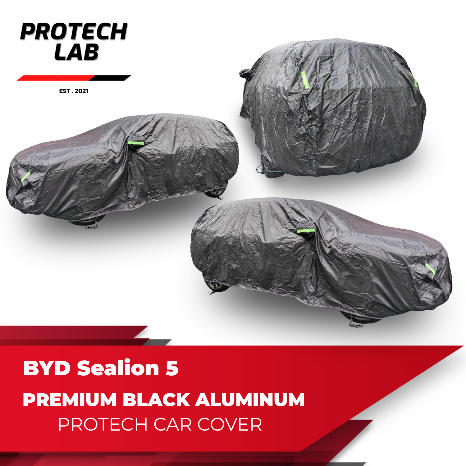 BYD Sealion 5 Protech Lab - Premium 3-Layered All Weather BLACK Aluminum Car Cover | Shopee ...