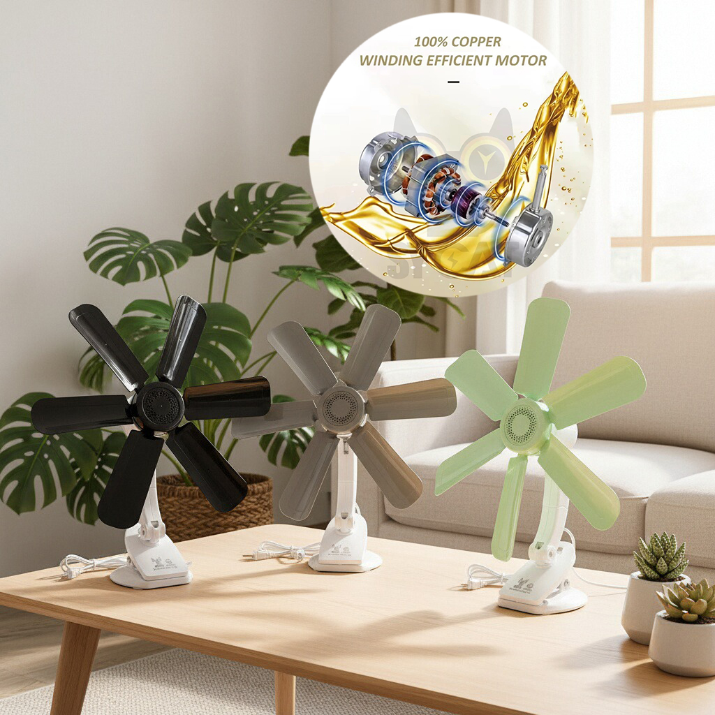 SYCAT-A580-6 Blade Big Clip Fan Round Chassis Clip Fan Desk Fan 6 Blade ...
