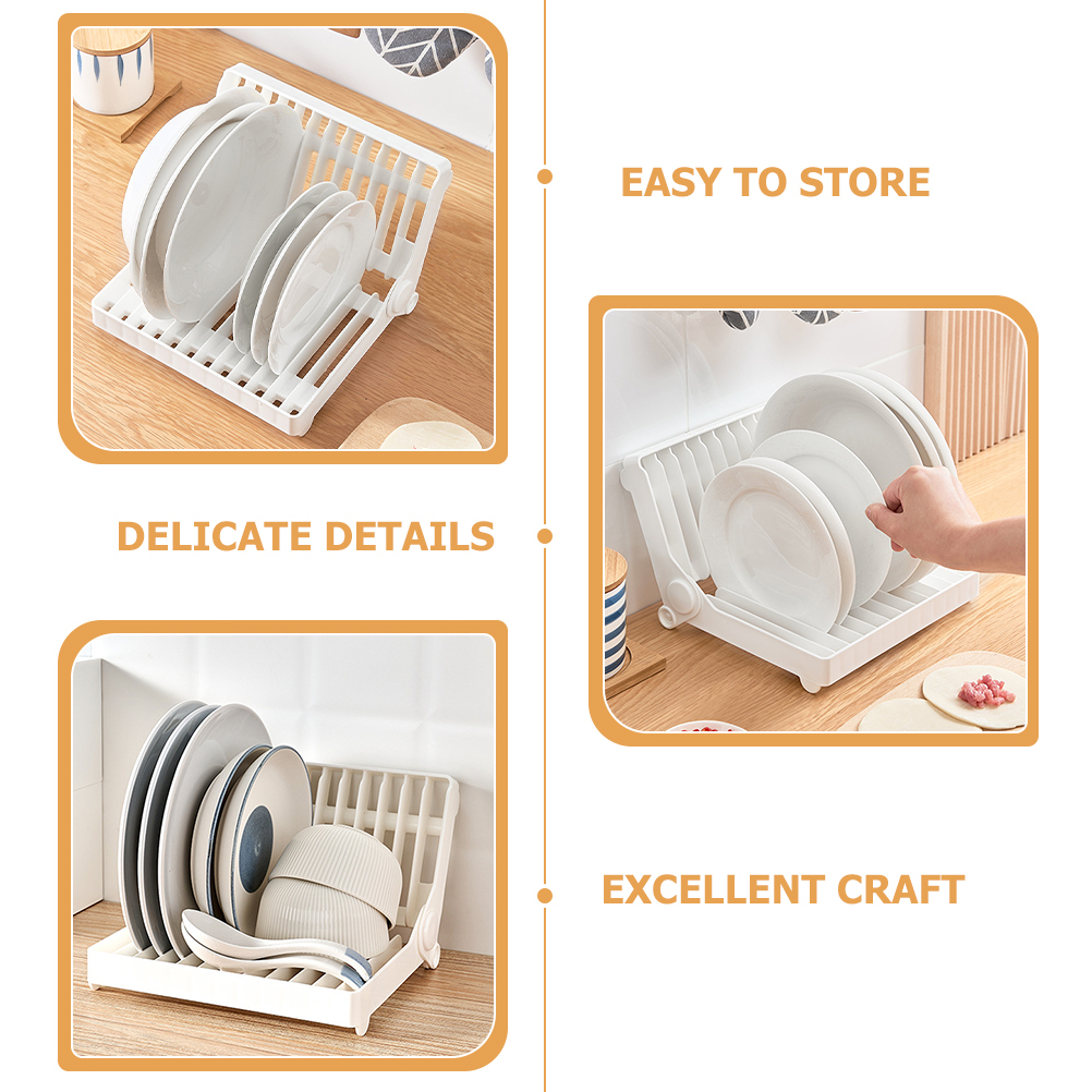 Space Saving Adjustable Plate Holder Plastic Dish Storage Rack for ...