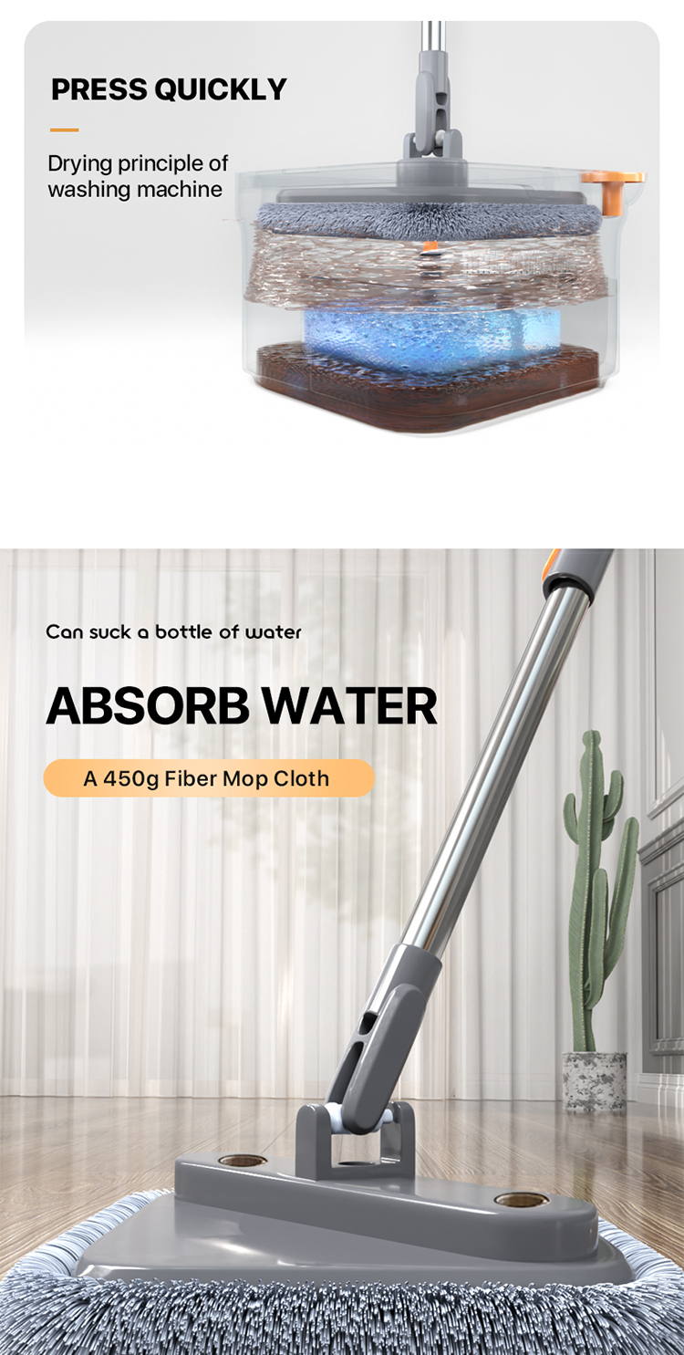 【Spin Mop】M16 Tornado Mop -Self-Washing & SpinningMechanism, Separate ...