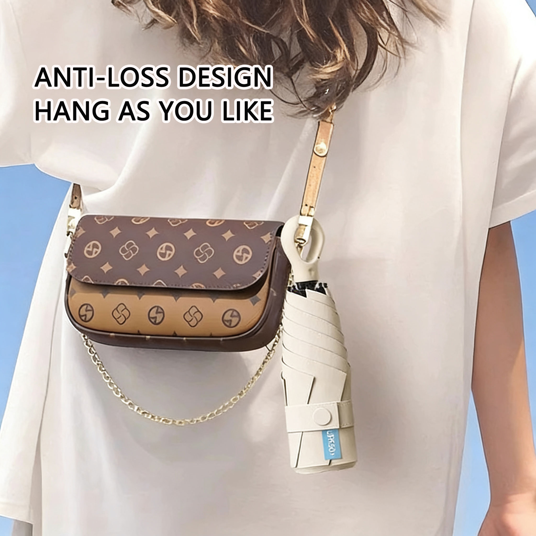 Ultra-Light Mini Pocket Umbrella with Hook Anti UV Protection Fold For ...