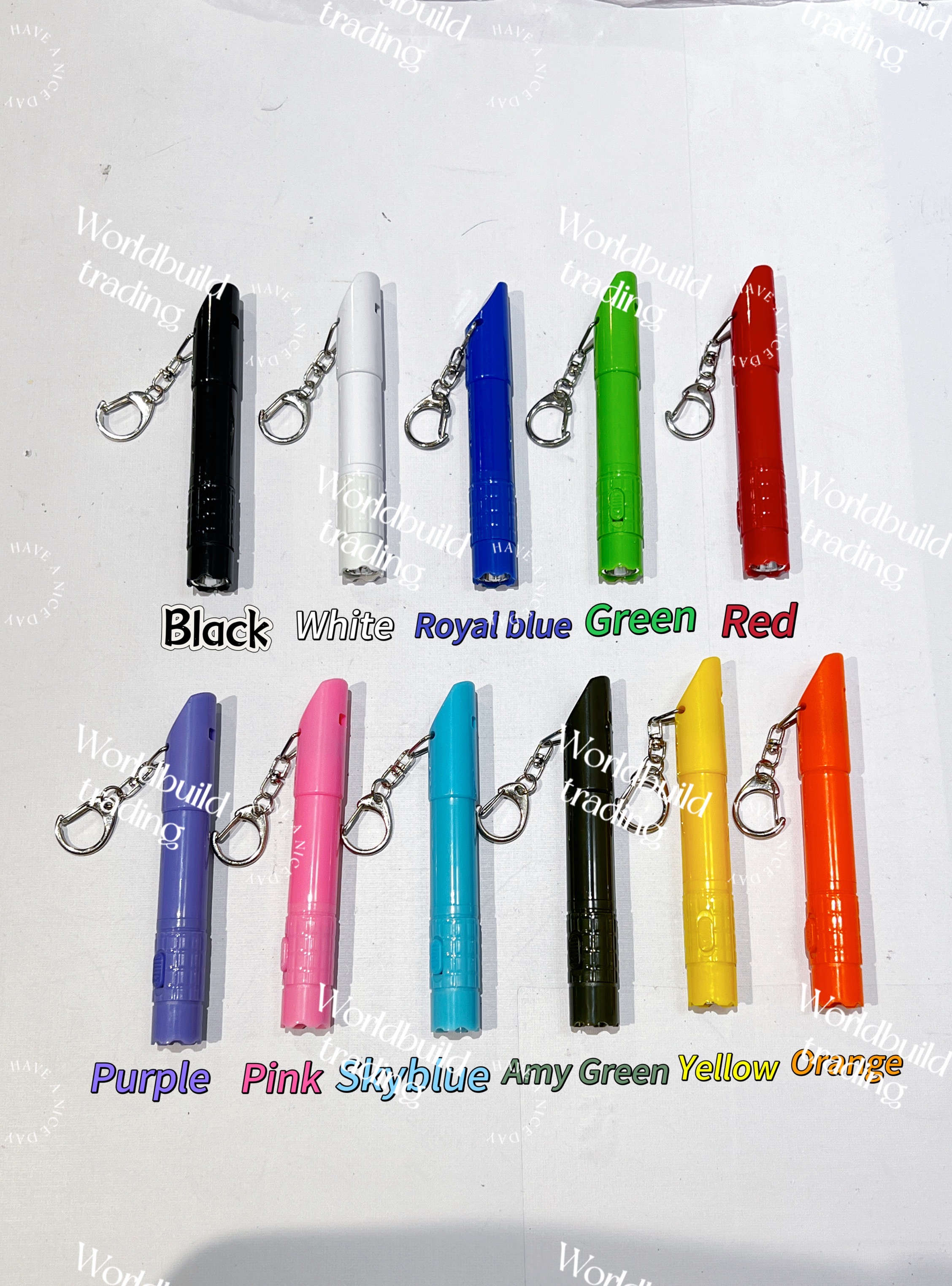 D001 3In1 Ballpen Whistle Light Keychain Multipurpose Keychain Pen LED ...