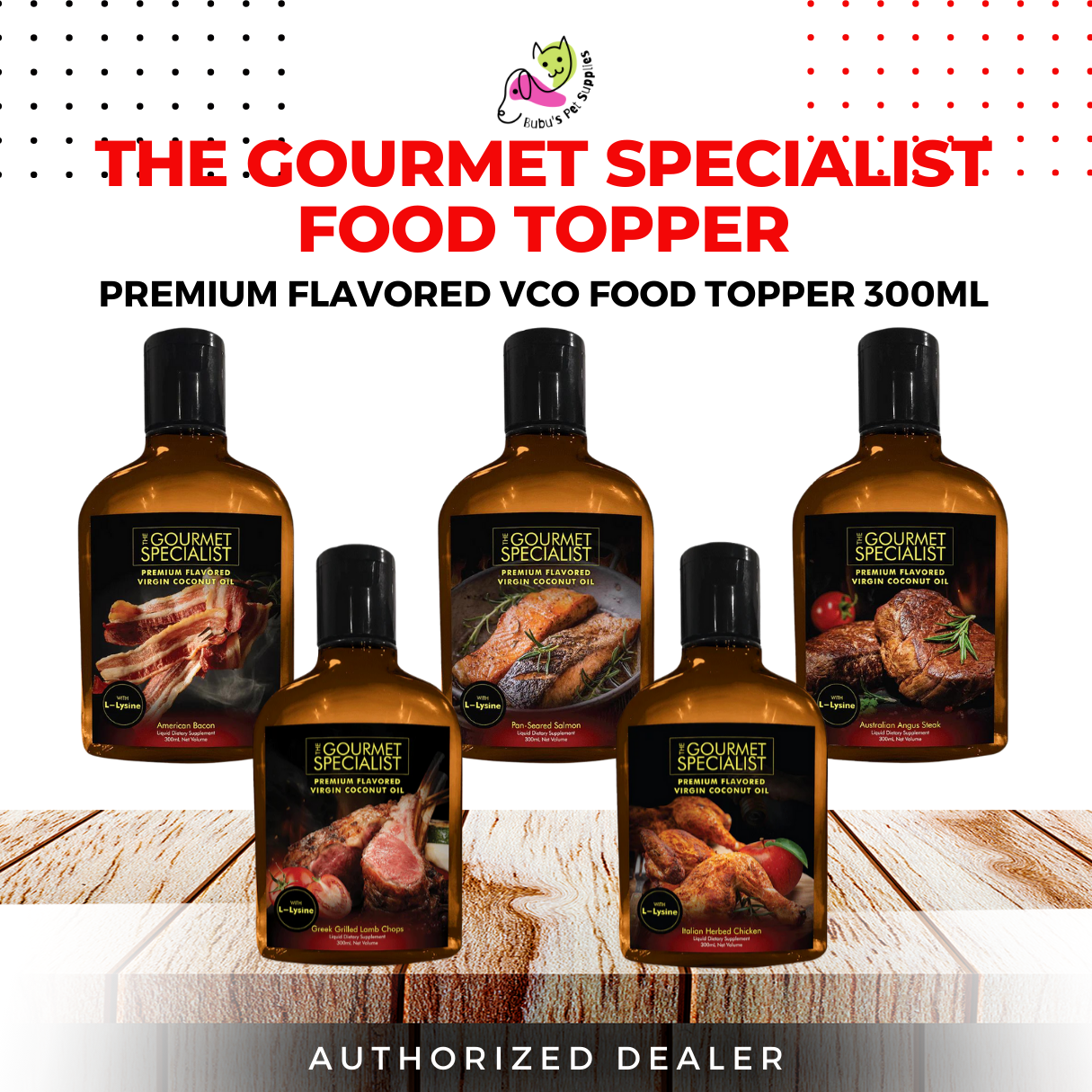 THE GOURMET SPECIALIST VCO OIL LYSINE PREMIUM PET DOGS AND CATS FOOD ...