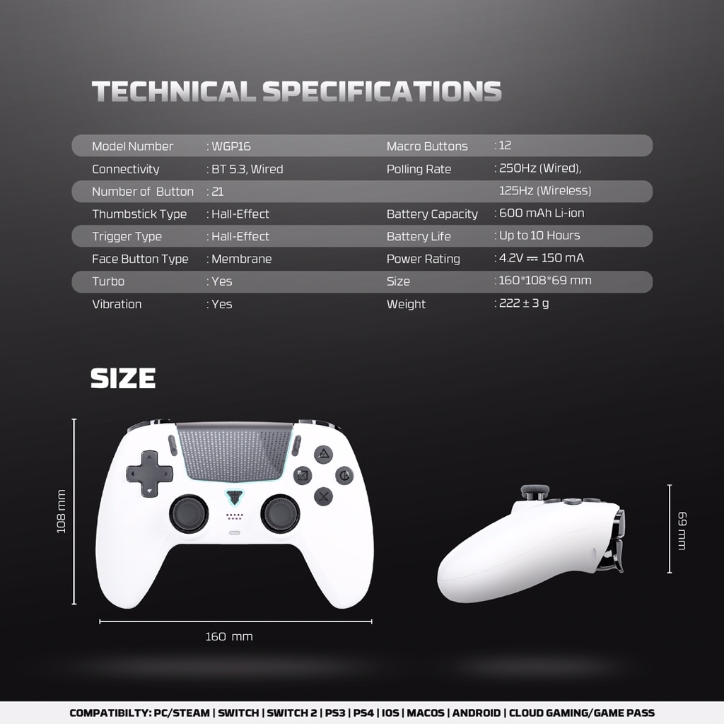 FANTECH WGP16 NOVA II Wireless Multi-Platform Gamepad Bluetooth/Wired ...