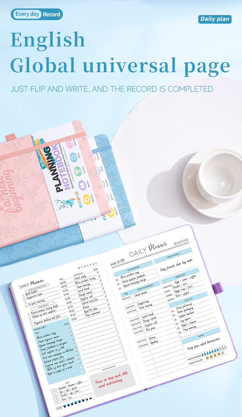 2026 Planner Notebook Undated 365 Days Daily Planner A5 size ...