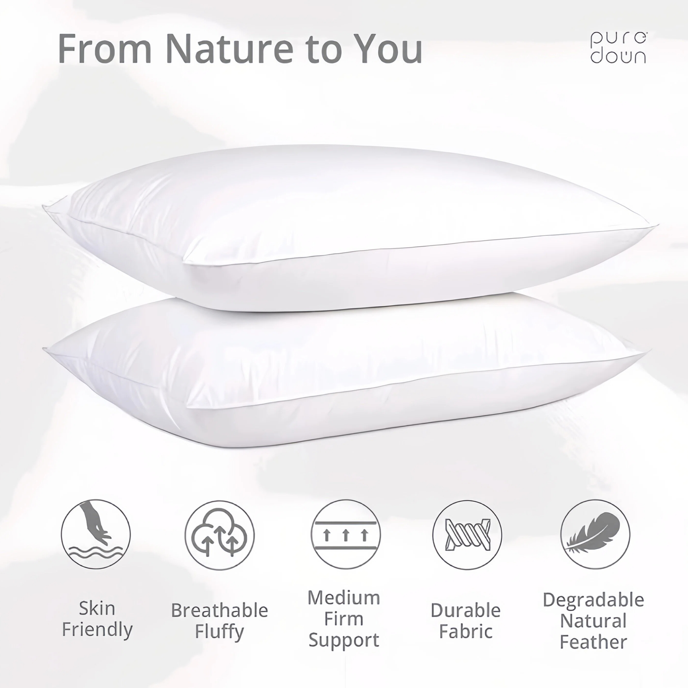 Home Bless Buy 1 Take 1 Plain White Microfiber Cotton Pillow 65x45 CM ...