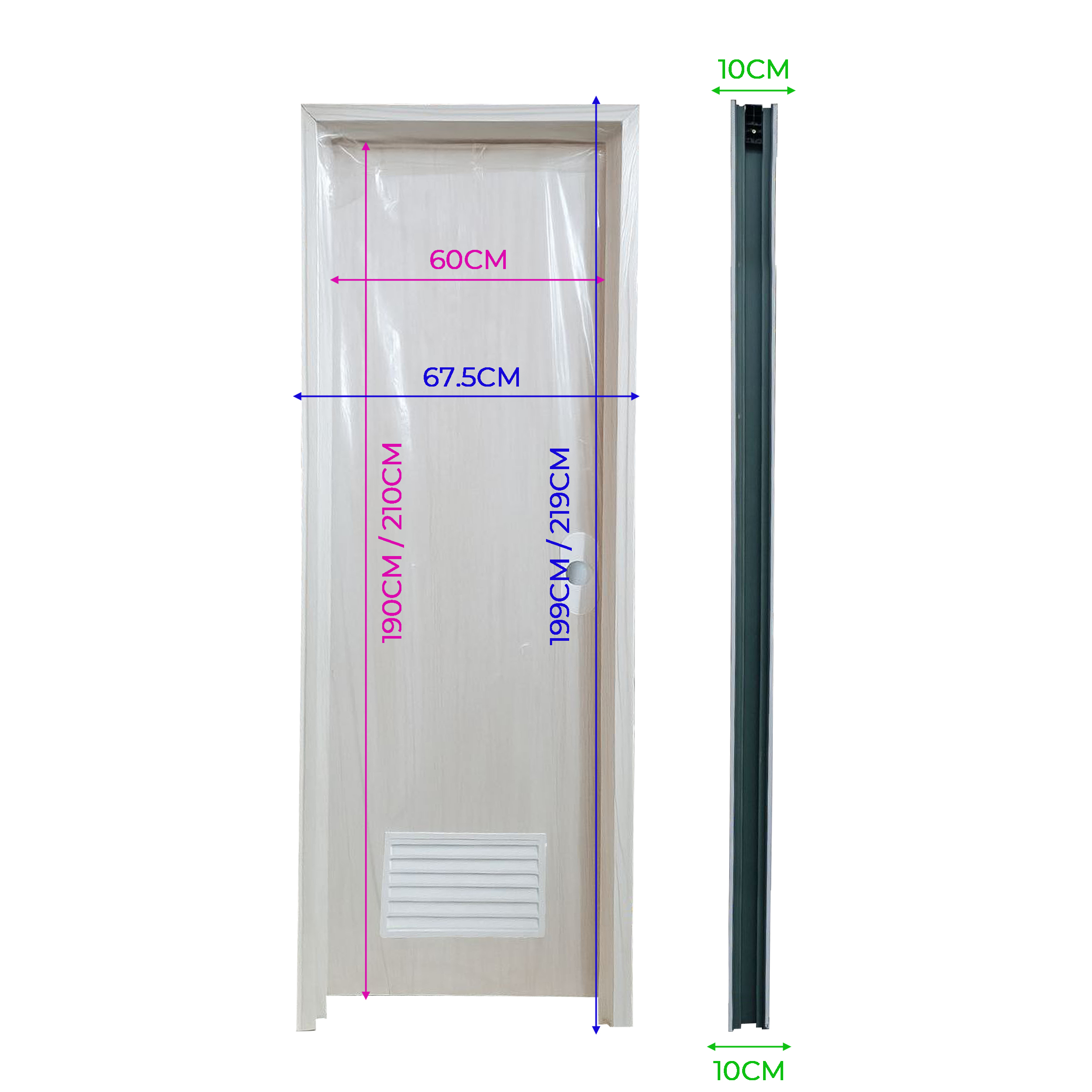 Bathroom PVC Door with Door Jamb, Door Knob and Hinges | Shopee Philippines