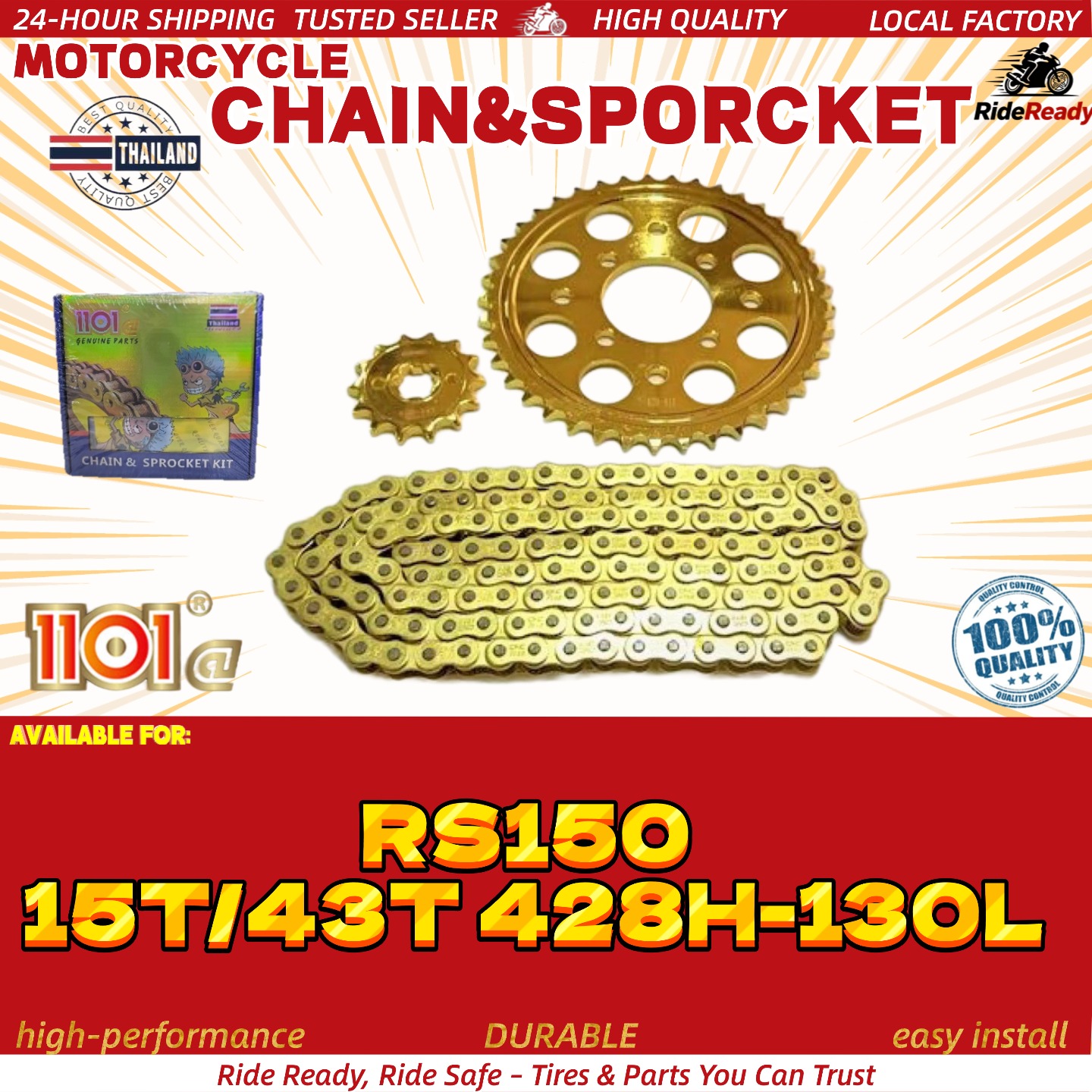1101@ Chain Sprocket Kit for TMX SMASH C100 DREAM WIND CT125 RUSI HD3 ...