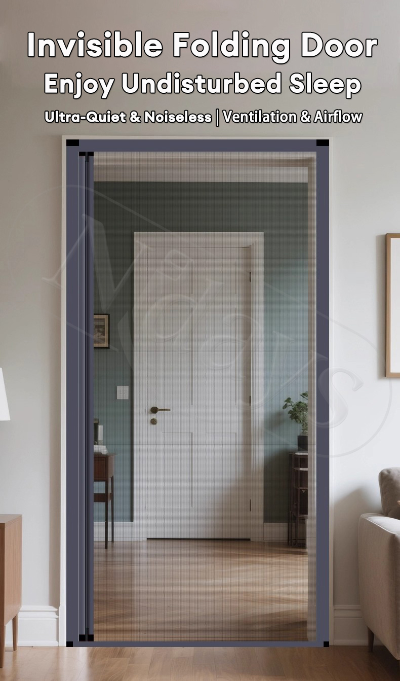 Trackless Folding Screen Door Sliding Door Accordion Aluminum Home Anti ...