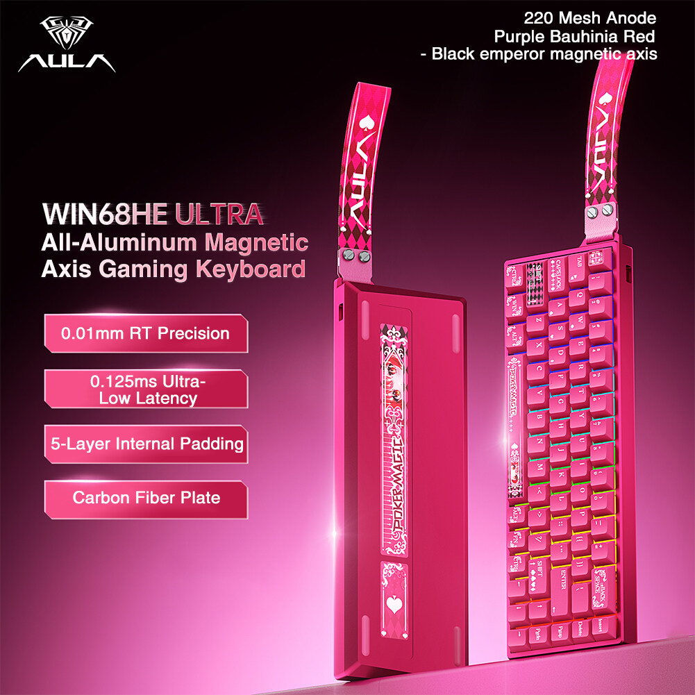 [BIG SALE] AULA WIN68 HE Ultra 0.01RT Aluminum Mechanical Keyboard Hot ...