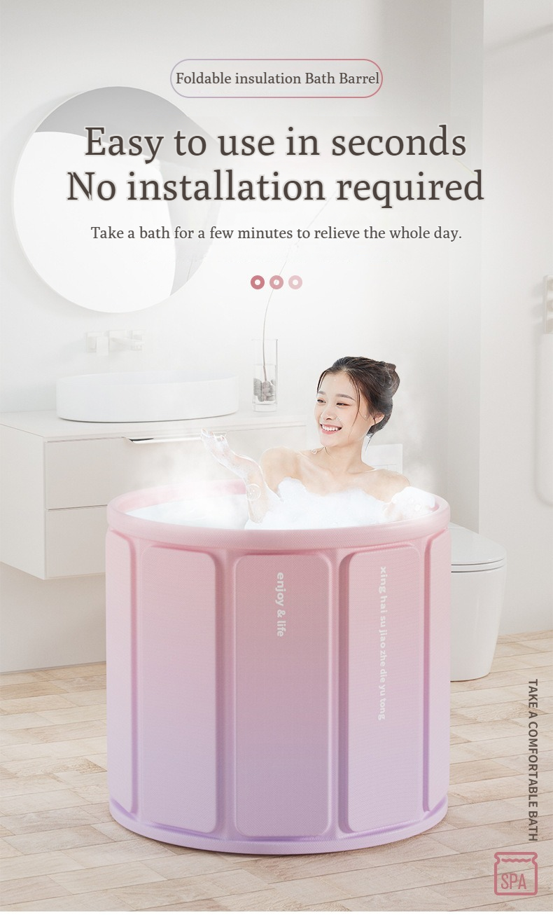 Portable Bathtub for adult Foldable Soaking Freestanding Collapsible ...