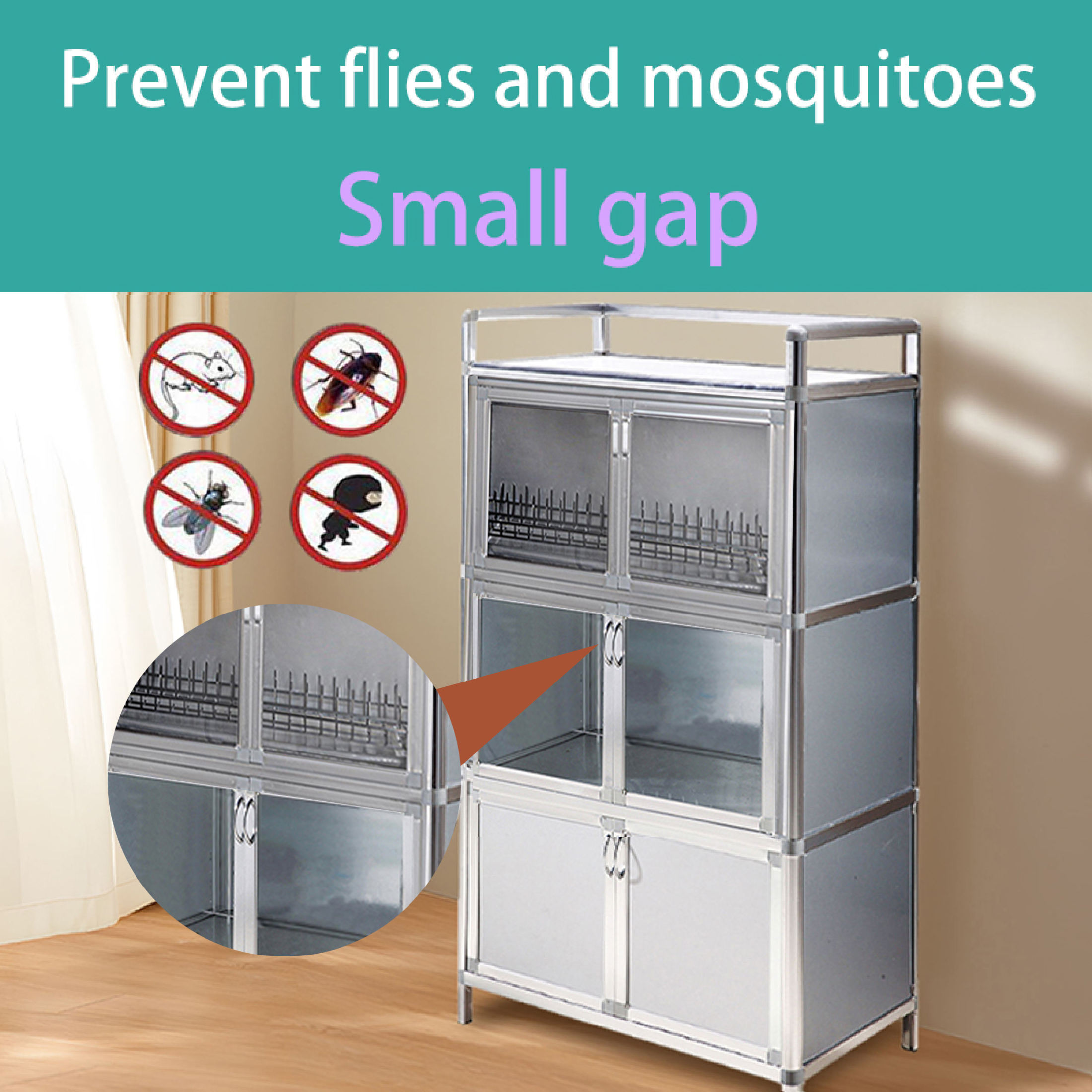 Cozy-2/3layer kitchen Aluminum dining cabinet Storage with Dish rack ...