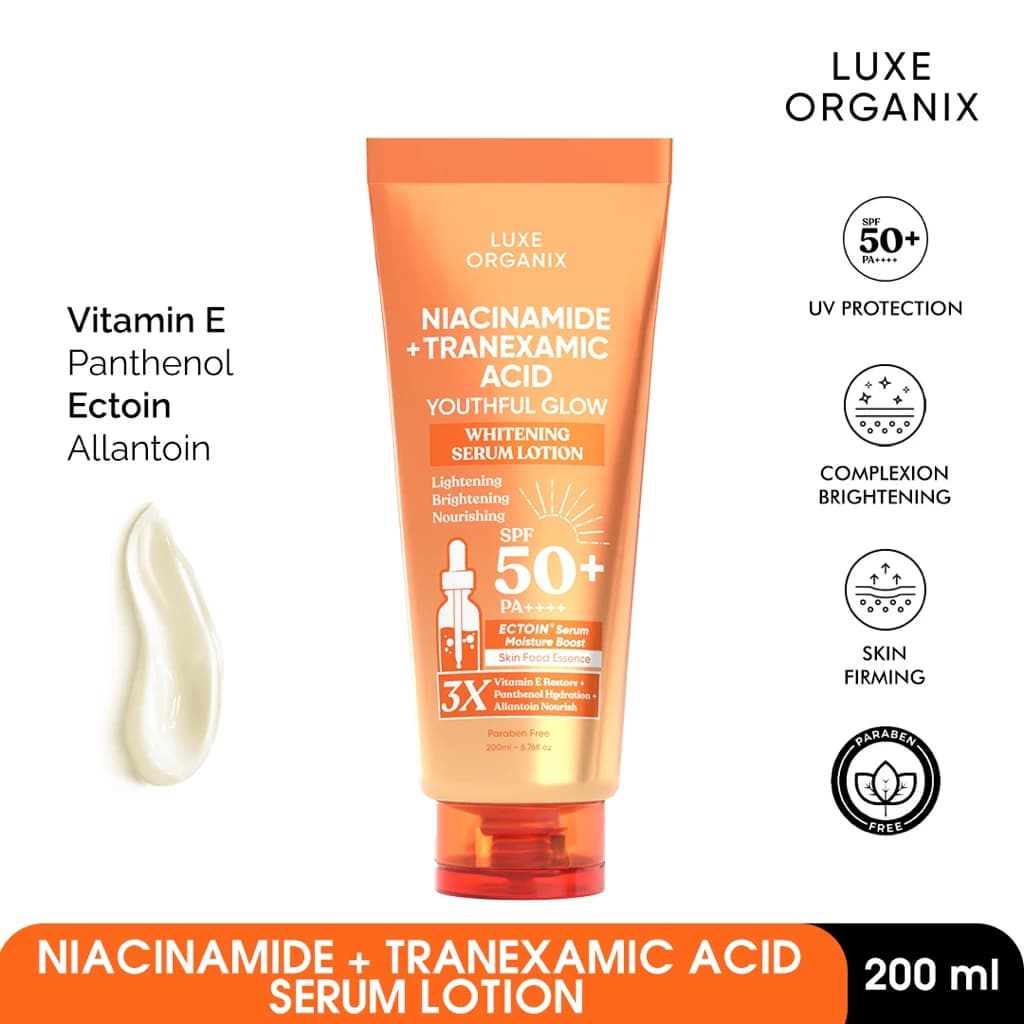 Luxe Organix Niacinamide + Alpha Arbutin Serum Lotion: Brightens Skin ...