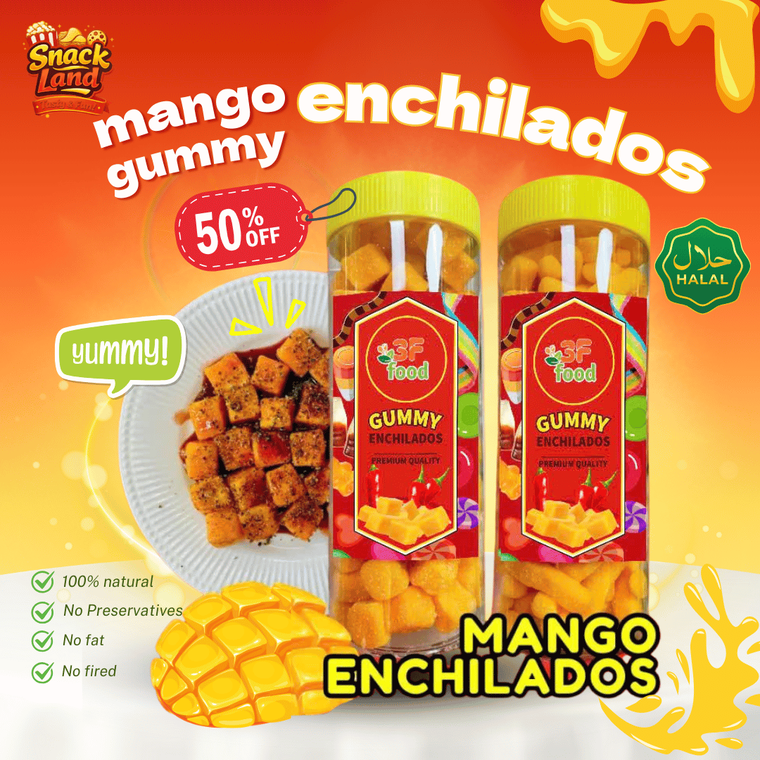 Mango Gummy Enchilados | Sour Sweet Spicy Gummy Candy with Tajin ...