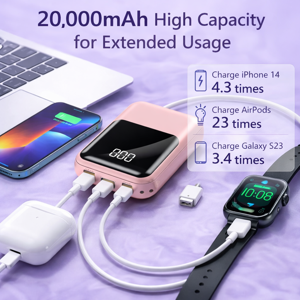 KC15 / KC12 Power Bank 20,000mAh Fast Charging Portable Charger with ...