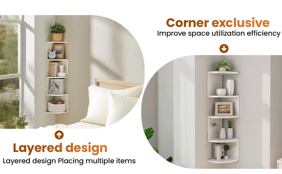 Warmth corner storage shelf for Wall large - easy to install floating ...