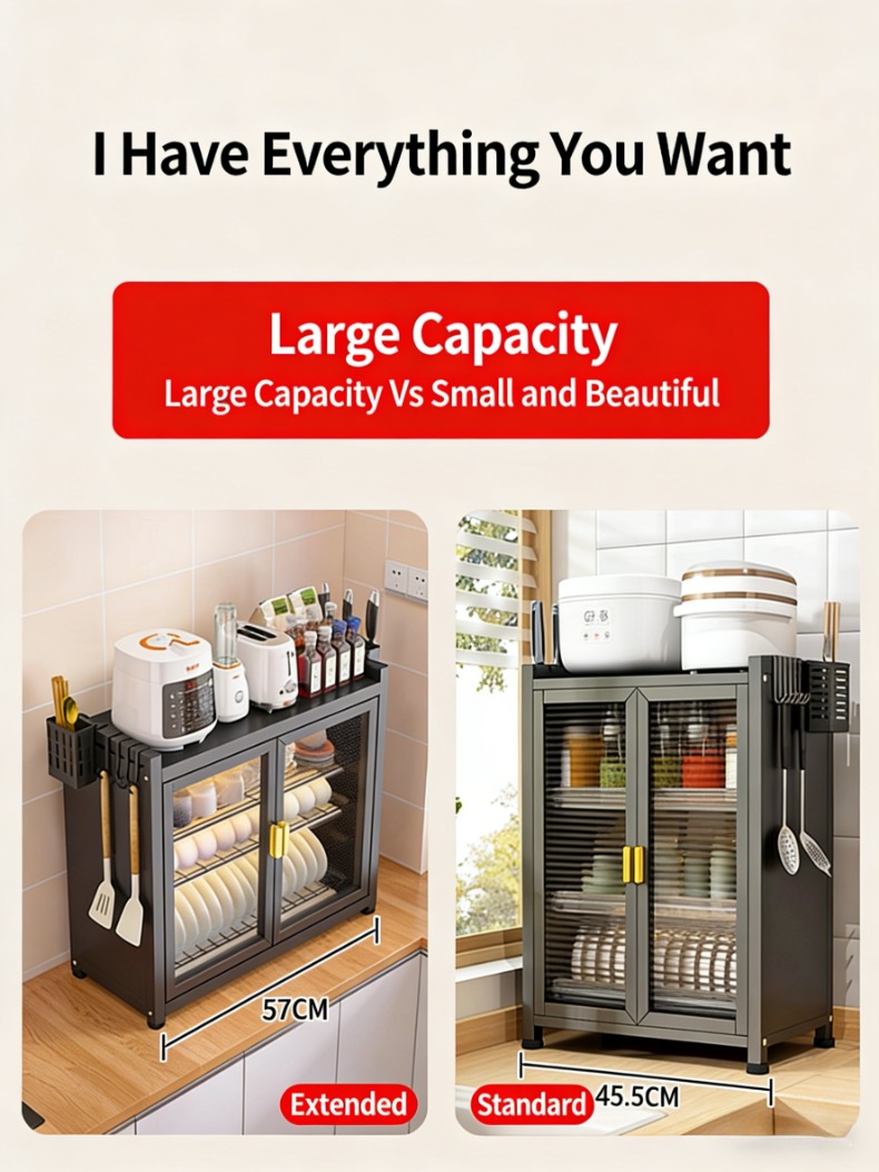 2/3 layer Kitchen Dish Cabinet Dustproof Bowl And Plate Dish Organizer ...