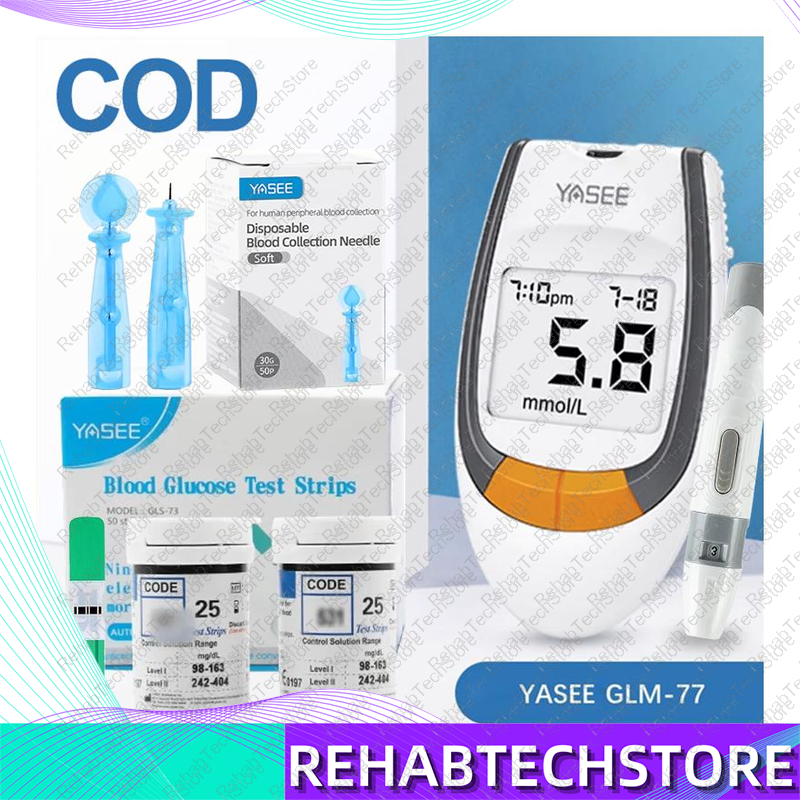 Portable Blood Glucose Testing Device with Yasee GLM-77 50pcs Test ...