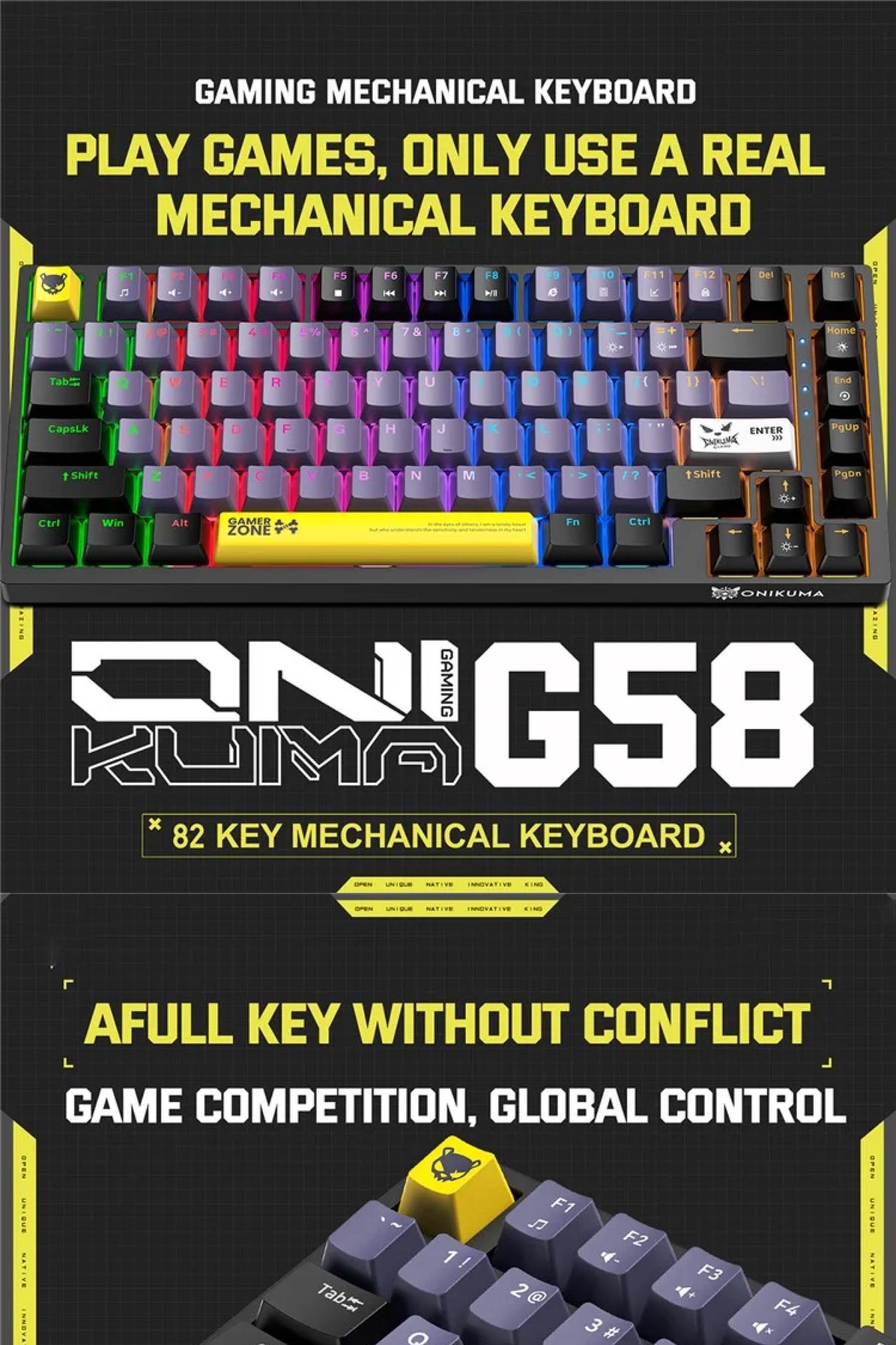 Onikuma MT706 Tri-Mode RGB 81 Keys Mechanical Keyboard | Shopee Philippines