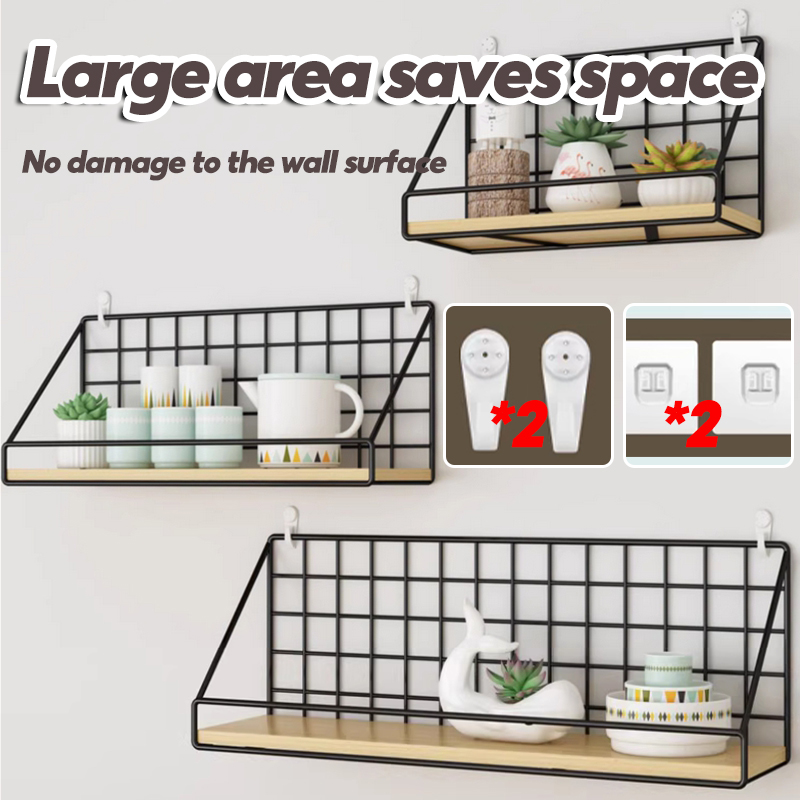 Rules Wall Storage Rack Hanging Metal Rack Home Decor Bathroom Floating Shelves For Wall No ...