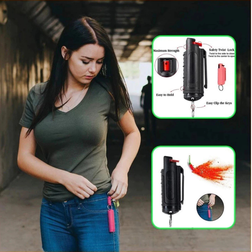 Pepper Spray Defense 20ml – Self Defense for Girls, Keychain Reusable ...