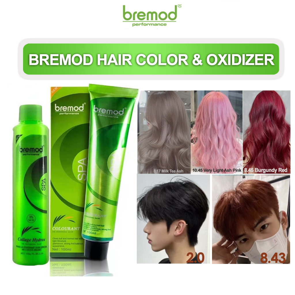 Bremod Hair Color +Oxidizer 2 In 1 Burgundy Light Copper Blonde Red ...