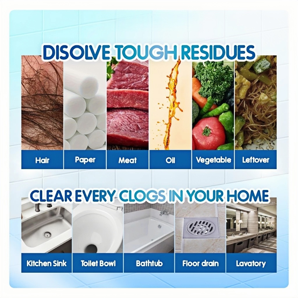 Drainage Clog Remover Powder For Kitchen And Bathroom Declogging Toilet ...
