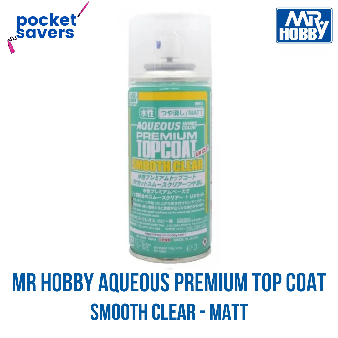 Mr.Hobby AQUEOUS Water-Based Premium Top Coat UV Cut Smooth Clear Matt ...