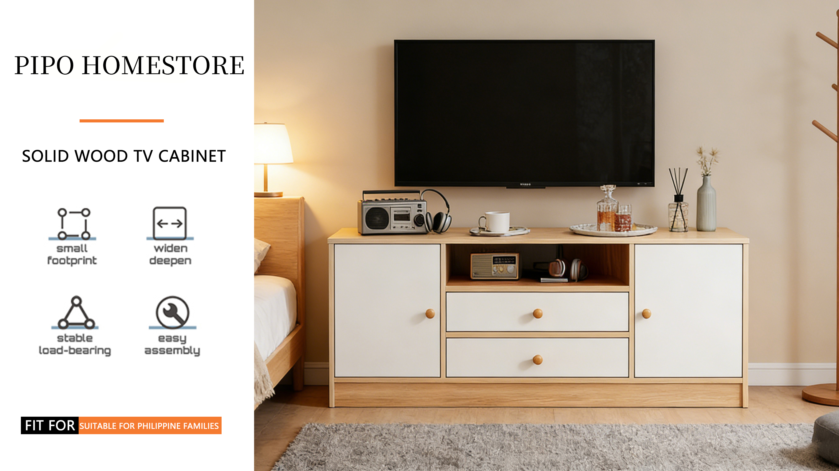 Wodden Modern TV Tall Cabinet Simple Household High Quality TV Storage ...