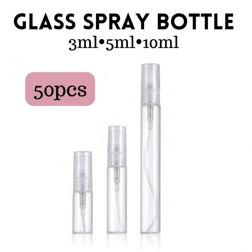 COD 50pcs (2ml,3ml, 5ml, 10ml) Glass Spray Decant Empty Perfume Travel ...