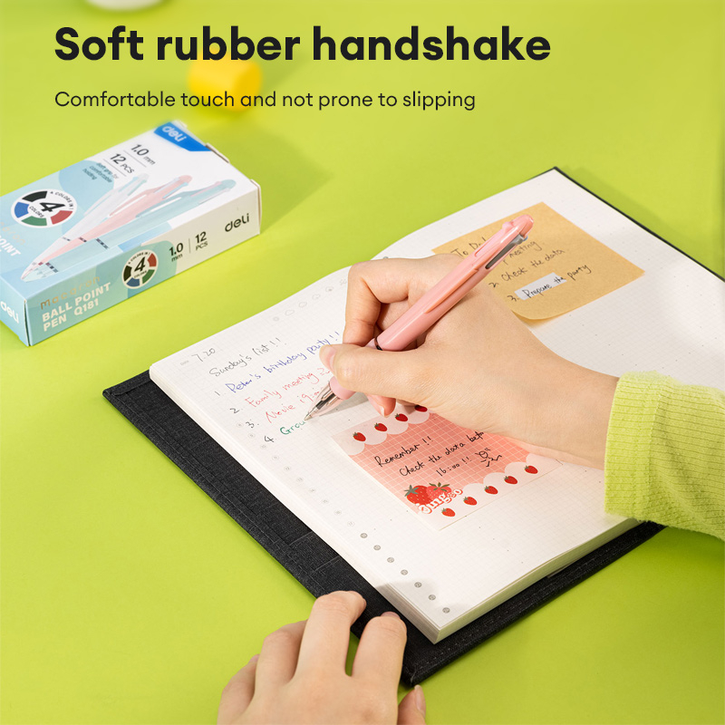 Deli 4 Colors In 1 Ballpoint Pen 1PCS 1.0mm EQ181 | Shopee Philippines