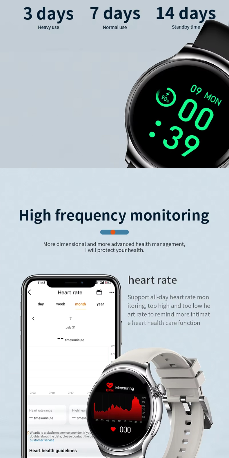 Jiditech X JSYES Smart Watch 1.52"'HD Screen Health Monitoring ...