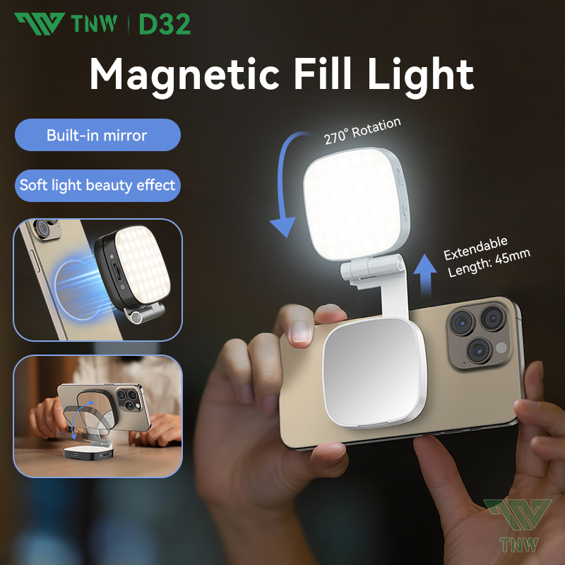 TNW D32 Magnetic Selfie Fill Light Mini LED Fill Light Magnetic Phone ...