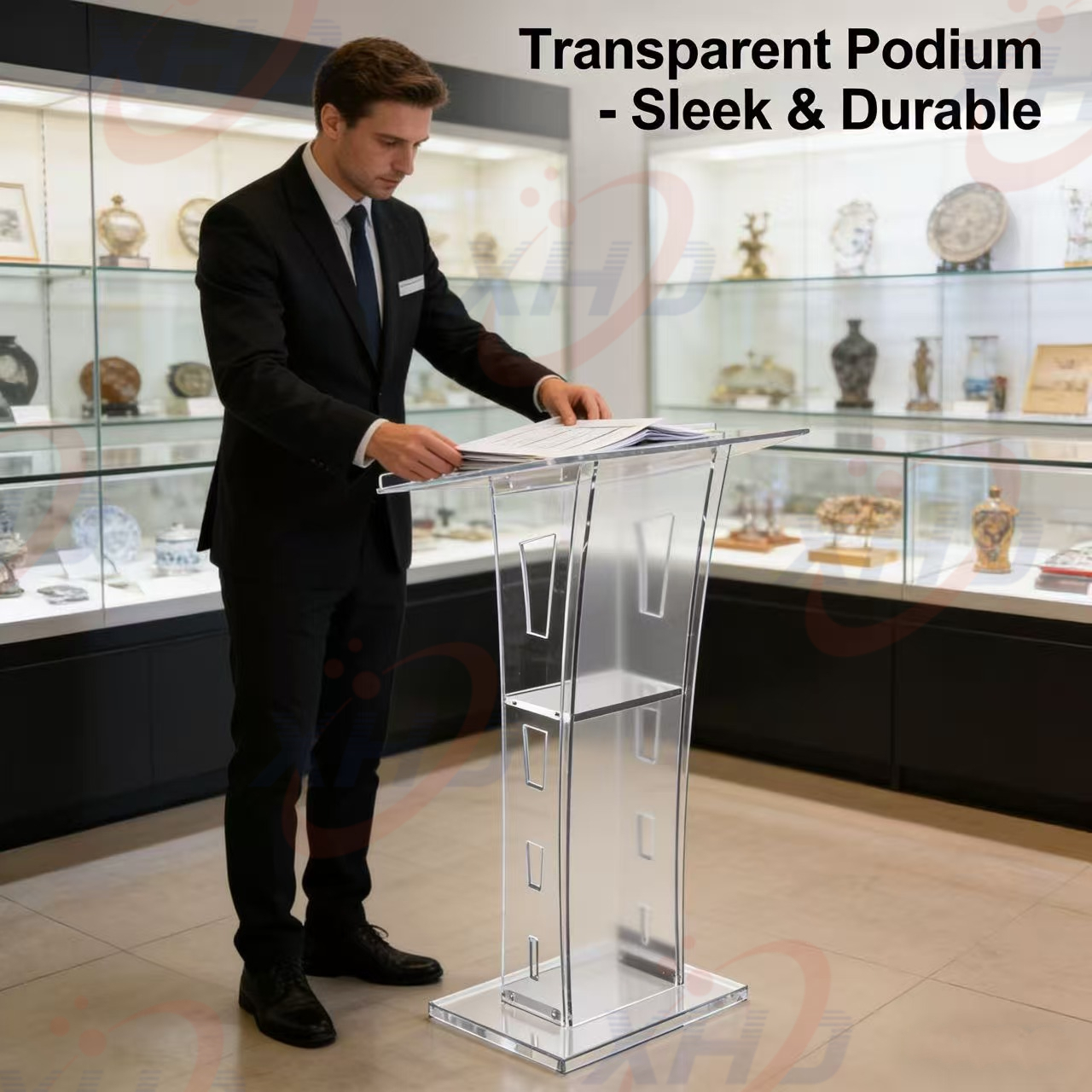 Podium Acrylic Transparent Podium Podium Conference Host Table Speech ...