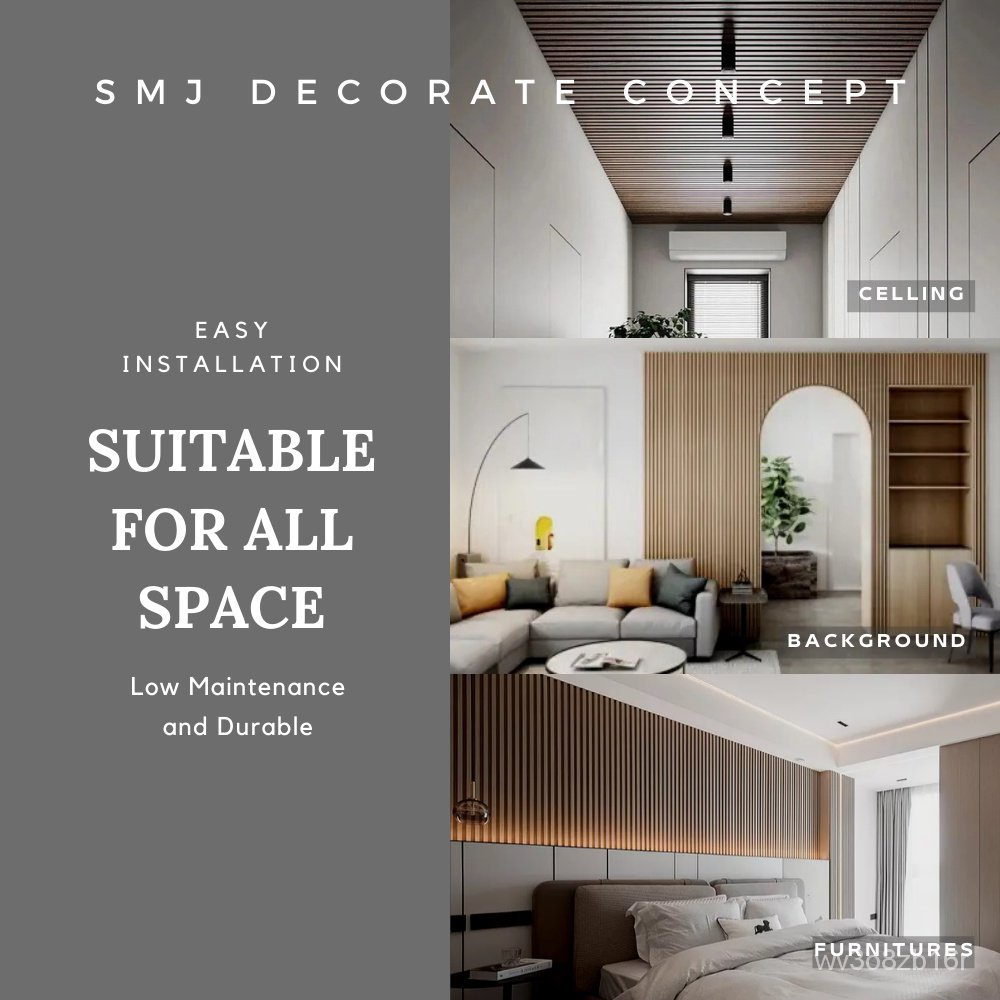 10PCS Solid Wood Panel PVC Board Wallpaper Fluted Wall Panel Sticker ...