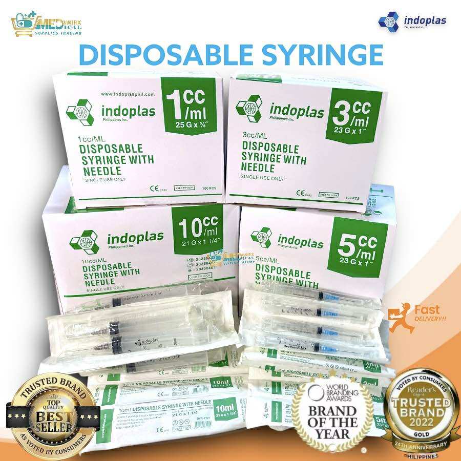 Indoplas Insulin Syringe ( 1 ml ) | 29 G x 1/2 "| 100 Pcs | 1 Box ...