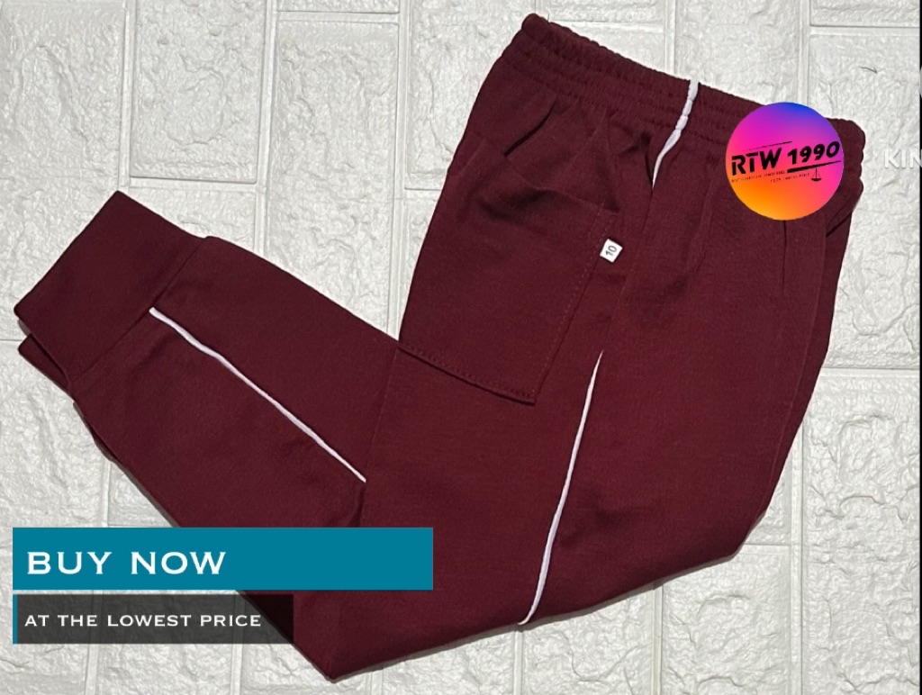 maroon uniform jogging pants unisex round cotton makapl tila | Shopee ...