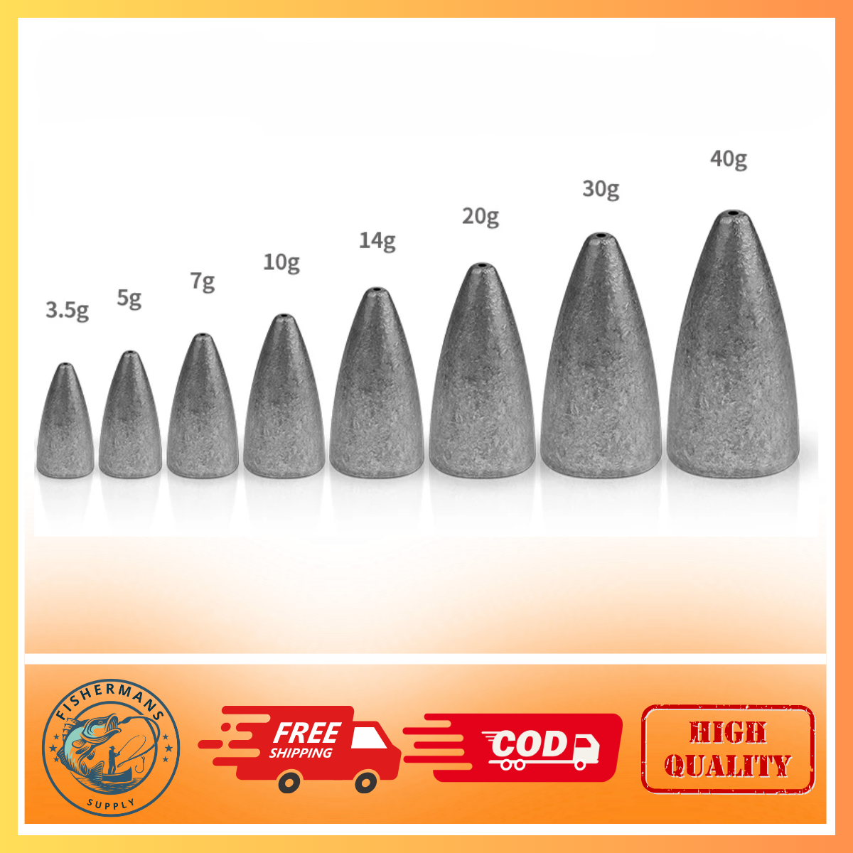 Bullet Shaped Lead Weights 2g 3.5g 5g 7g 10g 14g 20g 30g Lead Fishing ...