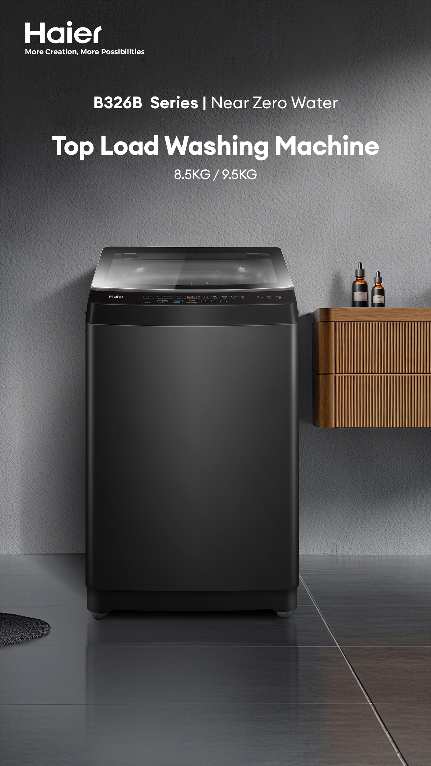 [NEW] Haier HWM95-B326B 9.5 Kg Near Zero Water Pressure Fully Automatic ...