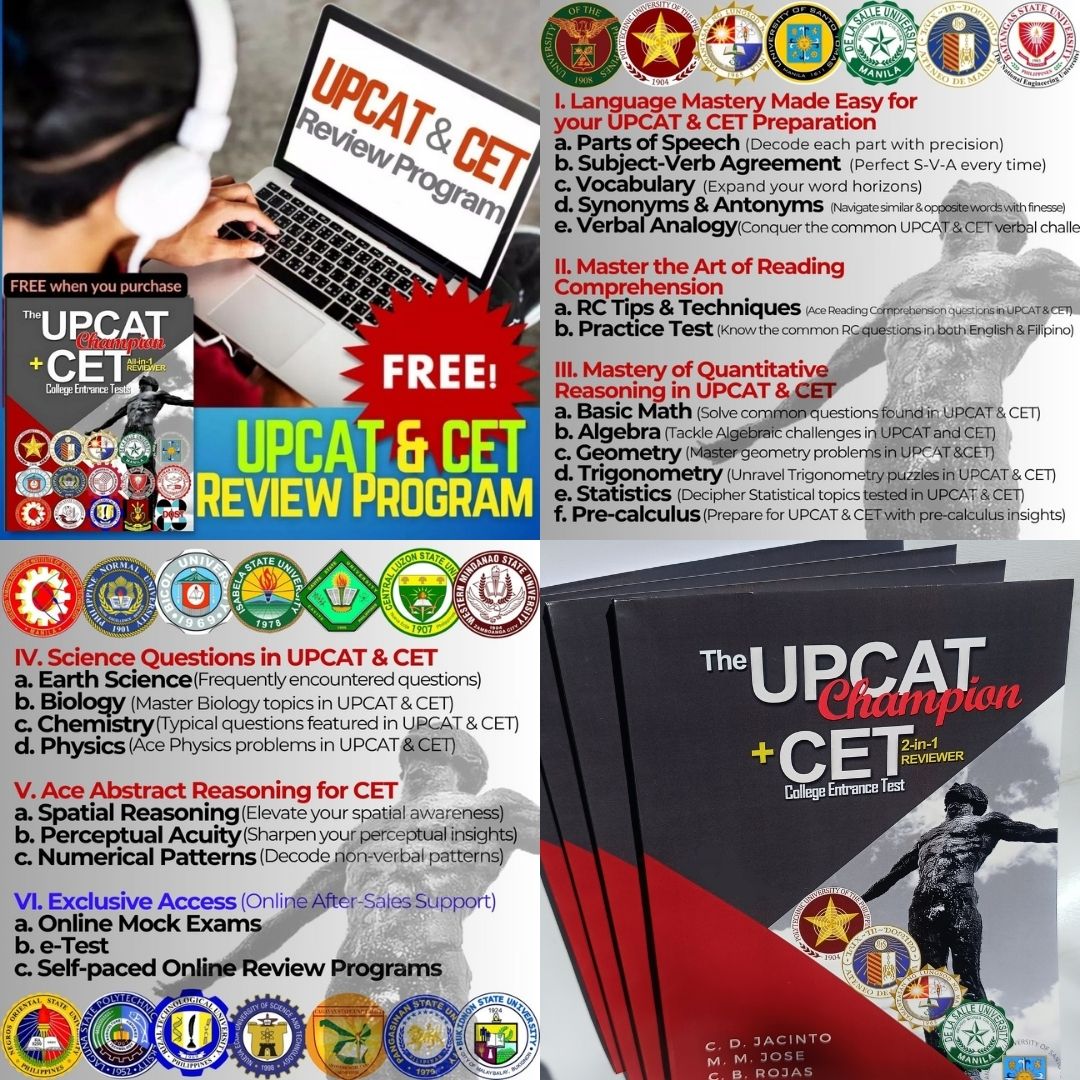 UPCAT, PUPCET, USTET, DCAT, ACET, PLMAT & CET Reviewer - The Ultimate ...