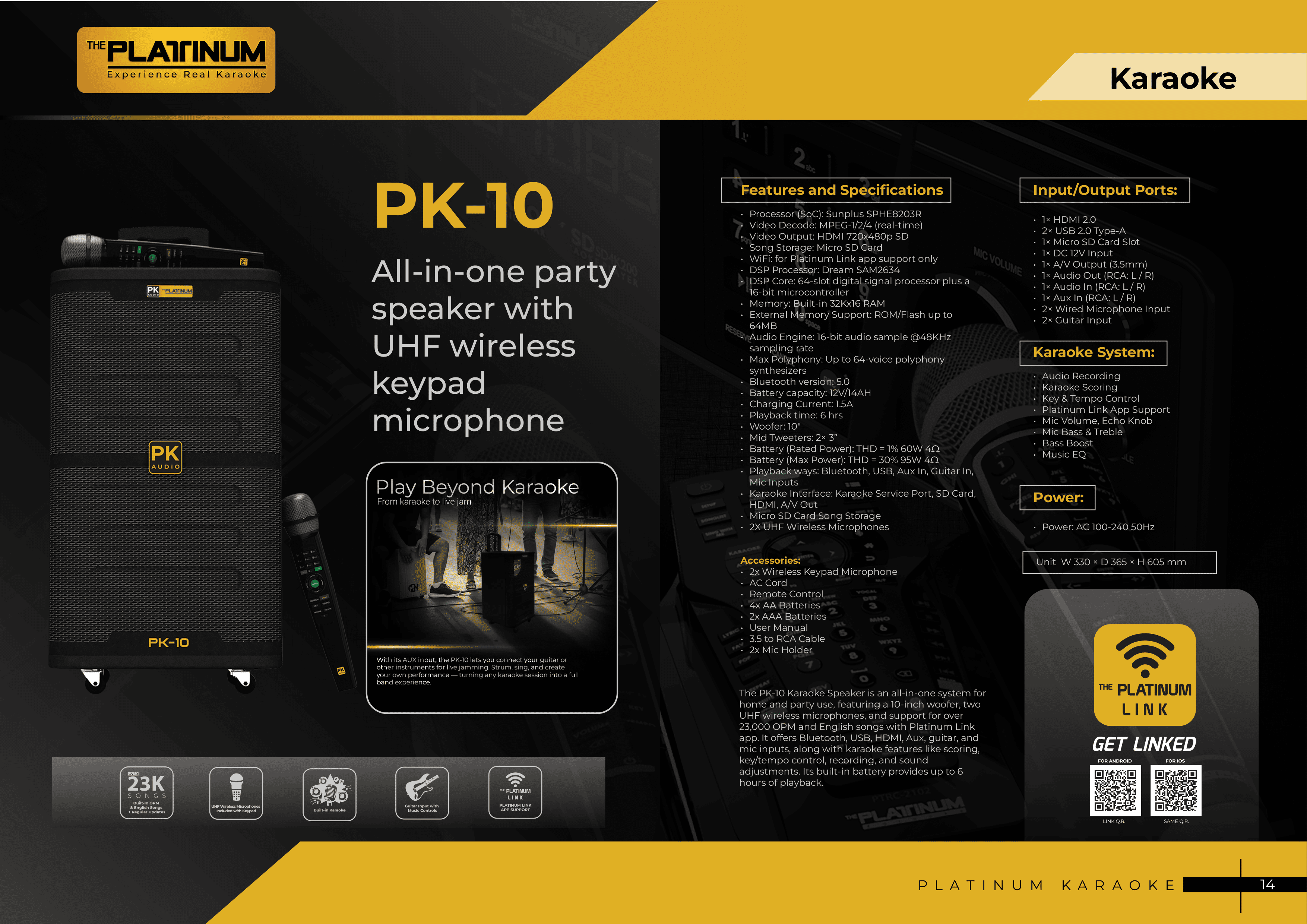 Platinum Karaoke PK10 Pro Party Jukebox Bluetooth Speaker | Shopee ...