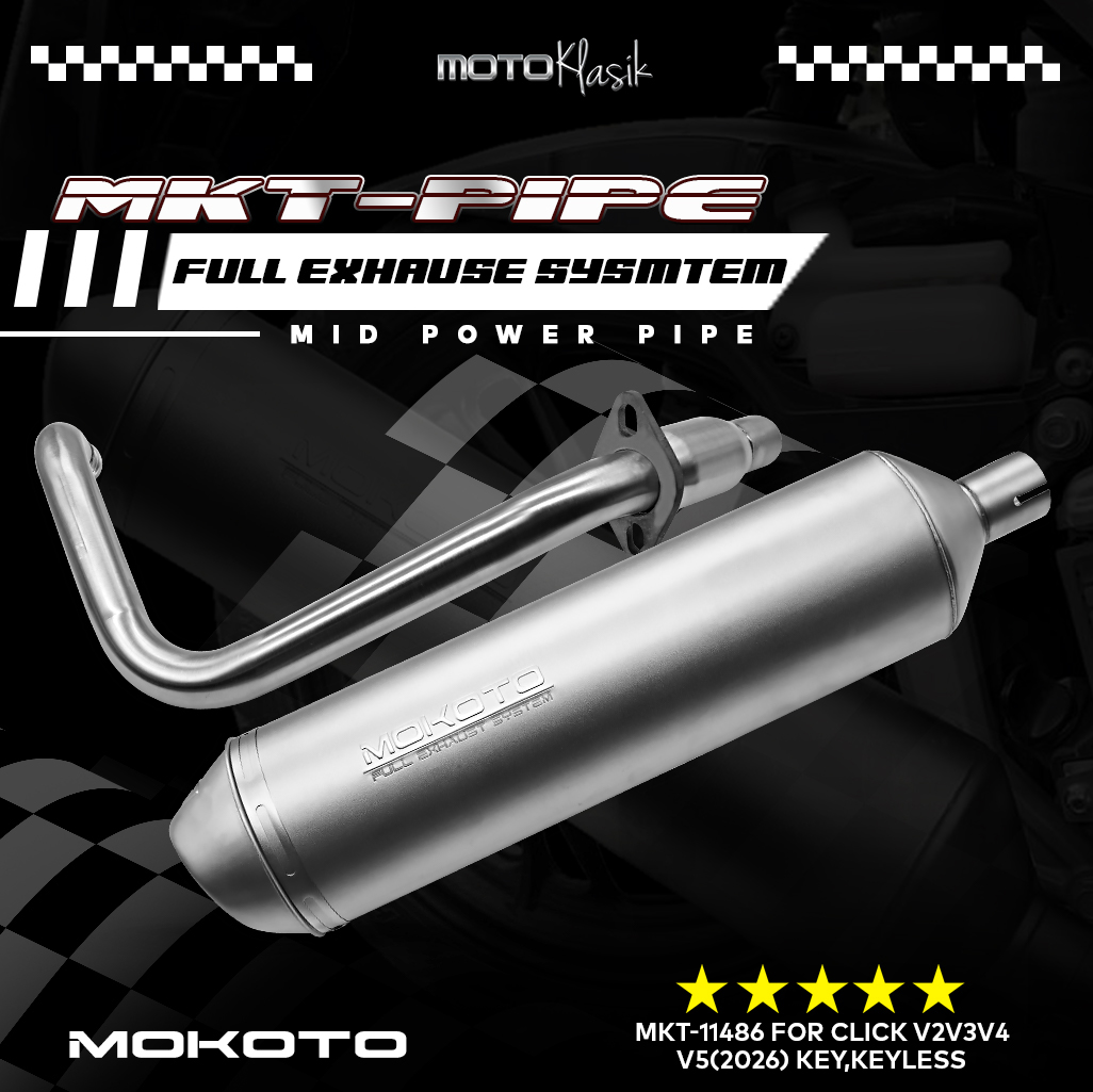 MOKOTO CLICK V2/V3/V4/V5 FULL EXHAUST PIPE SYSTEM MID POWER STAINLESS ...