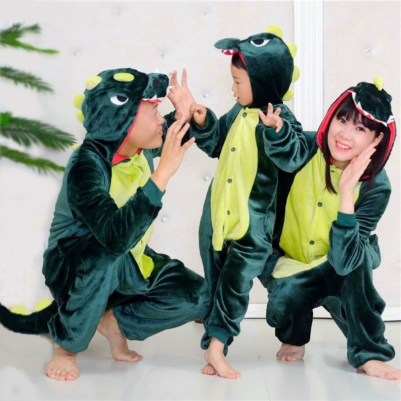 Kids Animal Jumpsuit Girls Boys Cosplay Pyjama Costumes Dinosaur Stitch ...