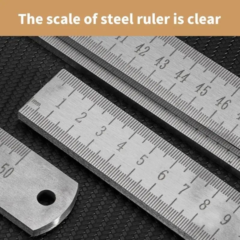 Thickened 50CM Stainless Steel Ruler With Double-Sided Scale, For Art ...