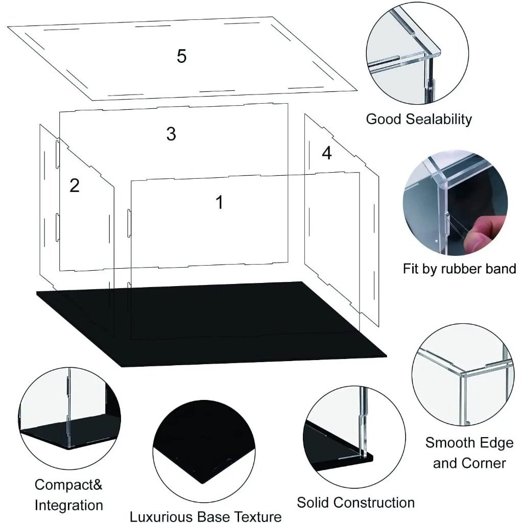 Acrylic display box gift, transparent dust-proof box for figurines ...