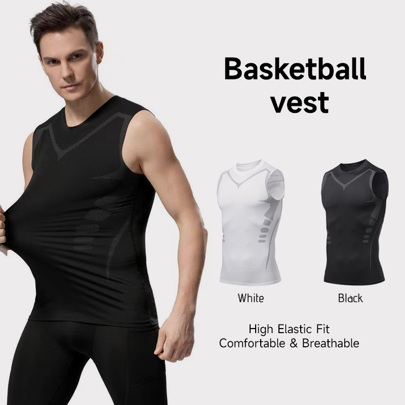SELCS Men's Compression Shirt for Basketball Sports Vest Fitness Quick ...