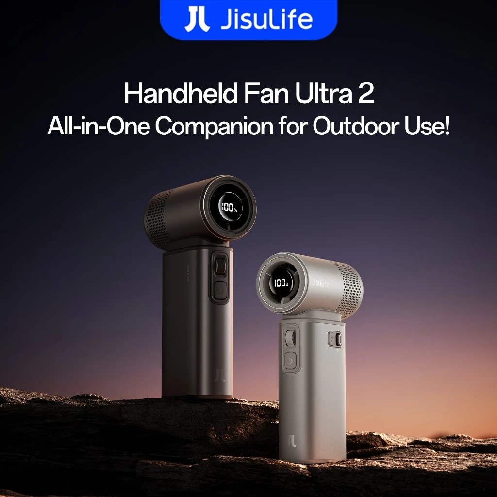 JISULIFE Handheld Fan Ultra 2 9000mAh 5 in 1 Fans with 100 Speeds ...